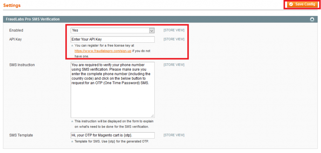 How To Configure Sms Verification Extension On Magento 1 Fraudlabs Pro Articles And Tutorials