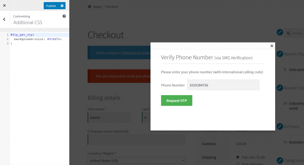 How to customize the display of FraudLabs Pro SMS Verification in WordPress - FraudLabs Pro ...